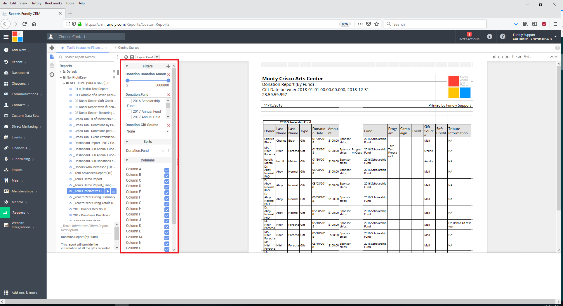 Reporting: Quick Start Guide to Reports Module - READ ME FIRST – Fundly ...