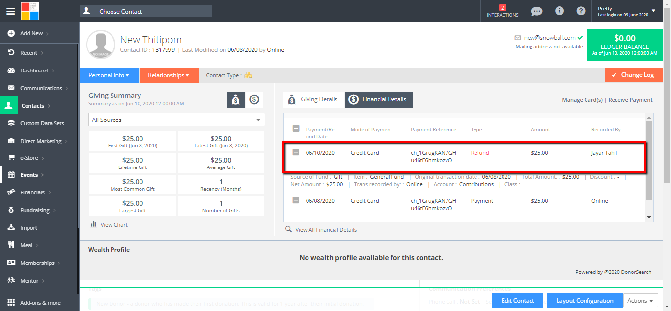 Donations: Deleting, Refunding/Crediting, and Voiding Gifts – Fundly Support Center
